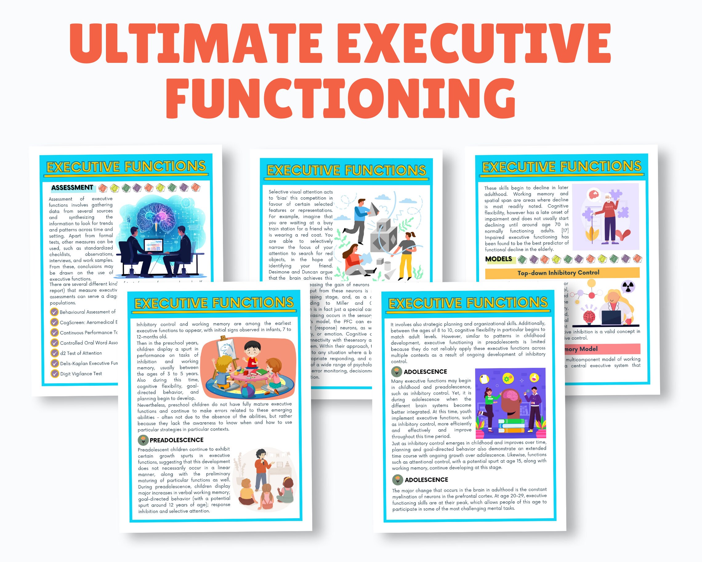 Executive Functioning Worksheets, ADHD Worksheets, Executive ...