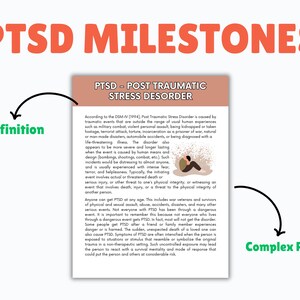 PTSD Milestones Worksheets, PTSD Coping Skills, Trauma Healing, EMDR ...