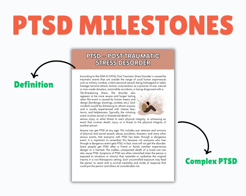 PTSD Milestones Worksheets PTSD Coping Skills Trauma - Etsy