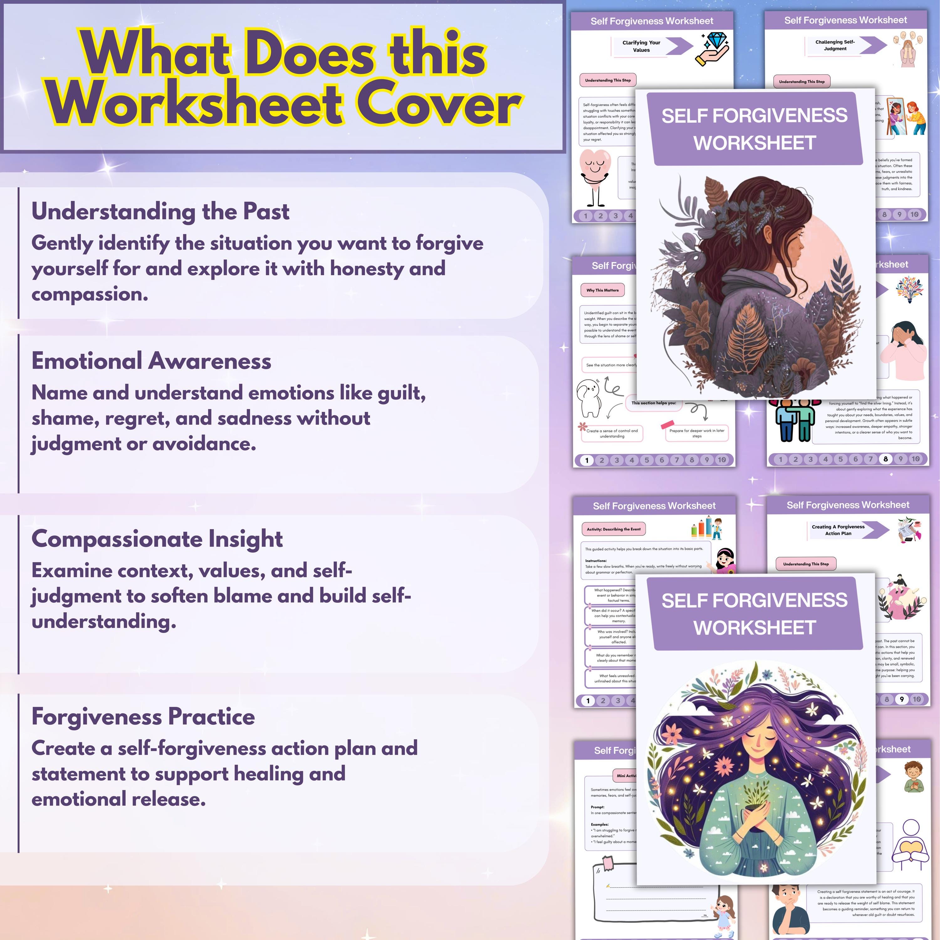 Ultimate Self Forgiveness Worksheet Package, Self Love, Self Growth ...