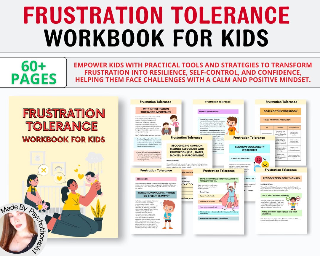 Frustration Tolerance Workbook for Kids, Emotional Regulation ...
