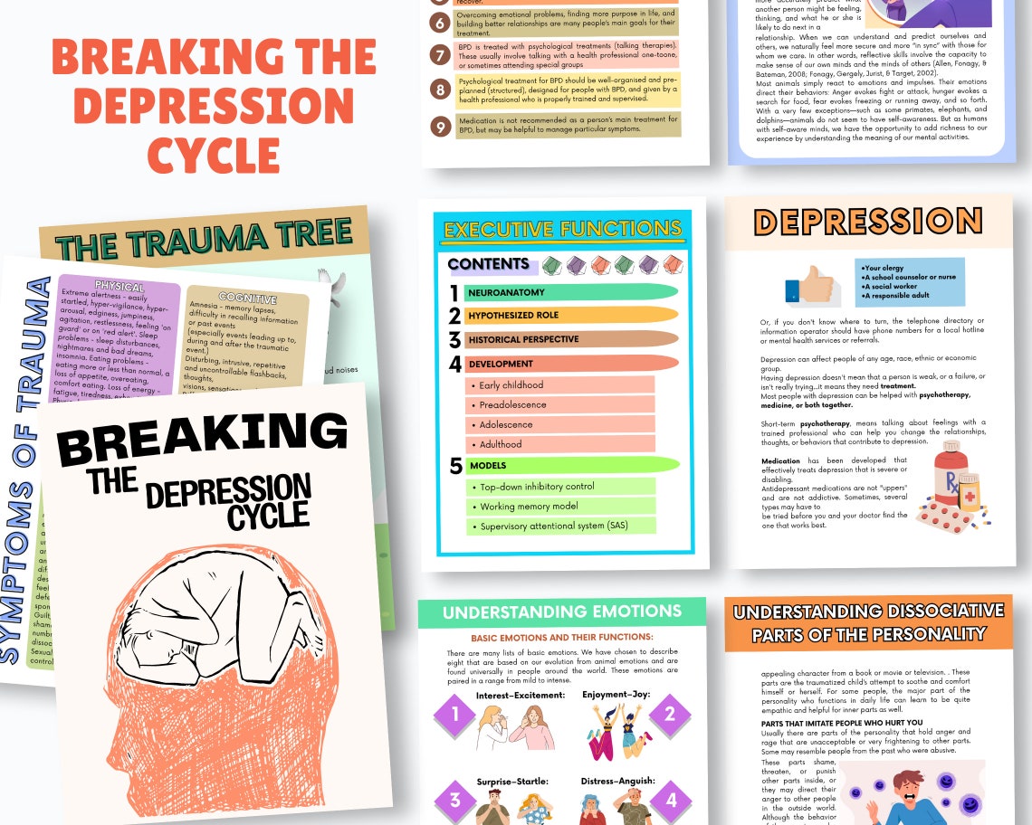Breaking the Depression Cycle Workbook, Depression Spiral, Counseling ...