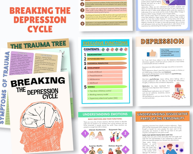 Breaking the Depression Cycle Workbook, Depression Spiral, Counseling ...