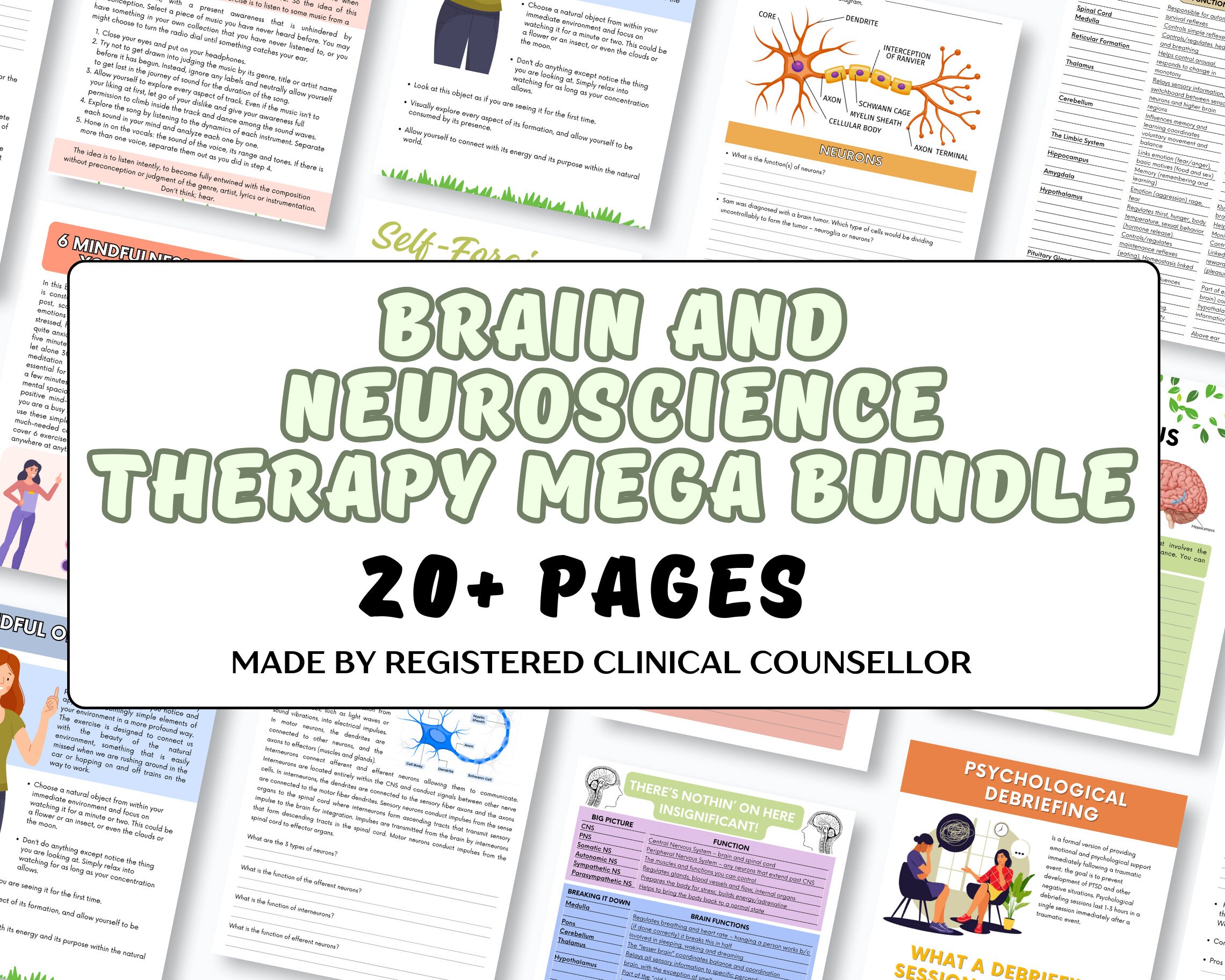 The Brain Regions and Neuroscience Psychoeducation Bundle, Brain and ...