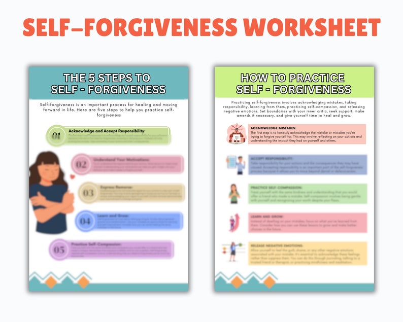 Ultimate Self Forgiveness Worksheet Package, Self Love, Self Growth ...
