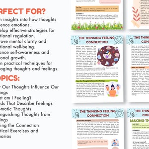Understanding the Thinking Feeling Connections, Therapy Worksheets ...