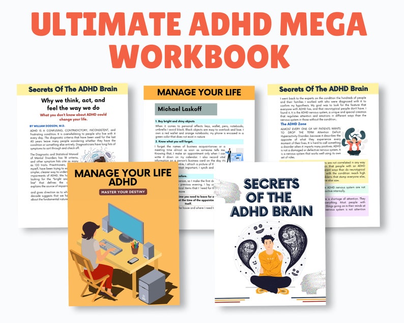 Adhd-executive Functioning Worksheet Bundle for Kids, Time Management ...