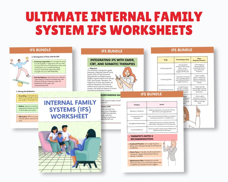 IFS Workbook, Internal Family Systems Worksheets Workbook Cheat Sheets ...
