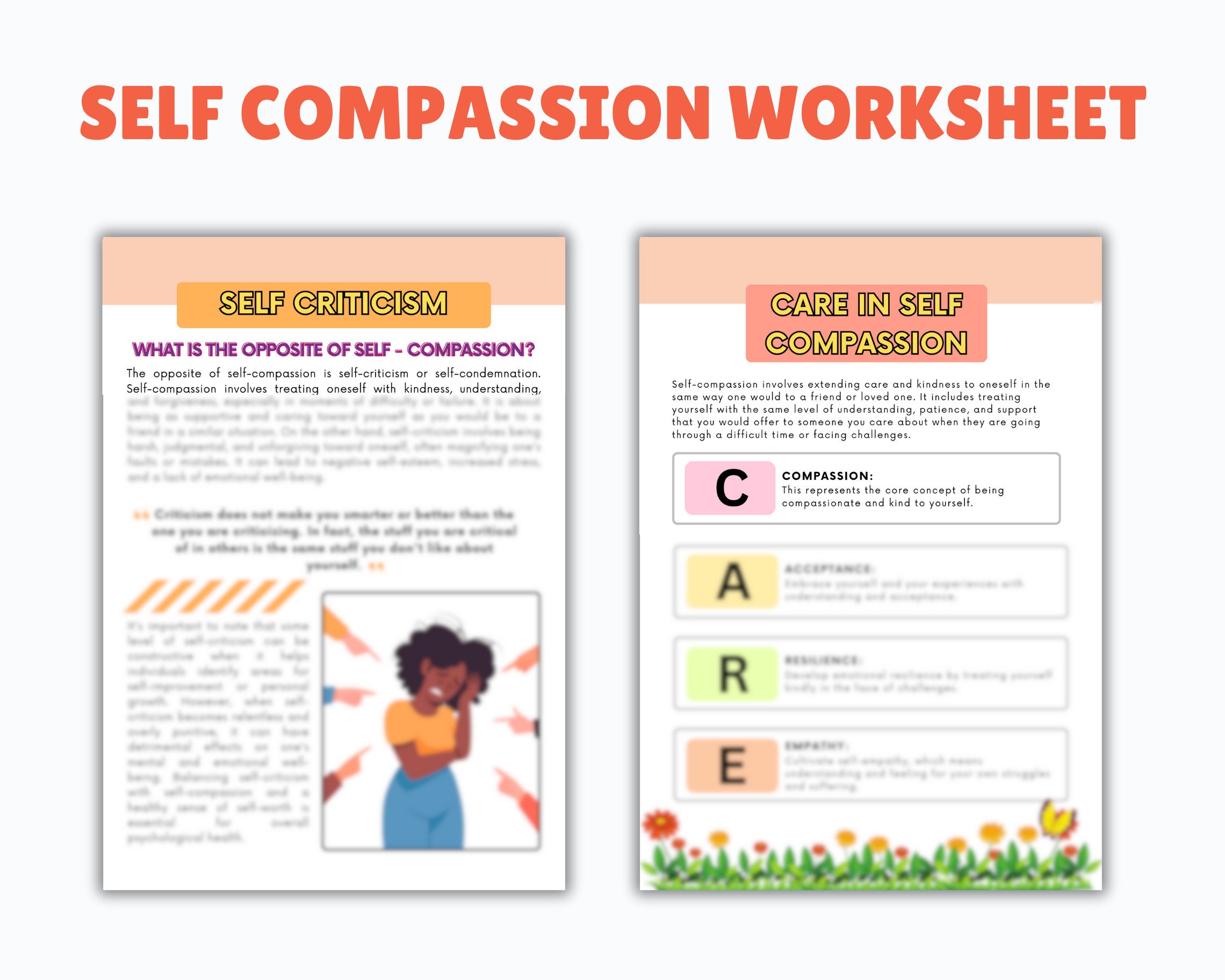 Self-compassion and Self-love Resource Bundle for Mental Health ...