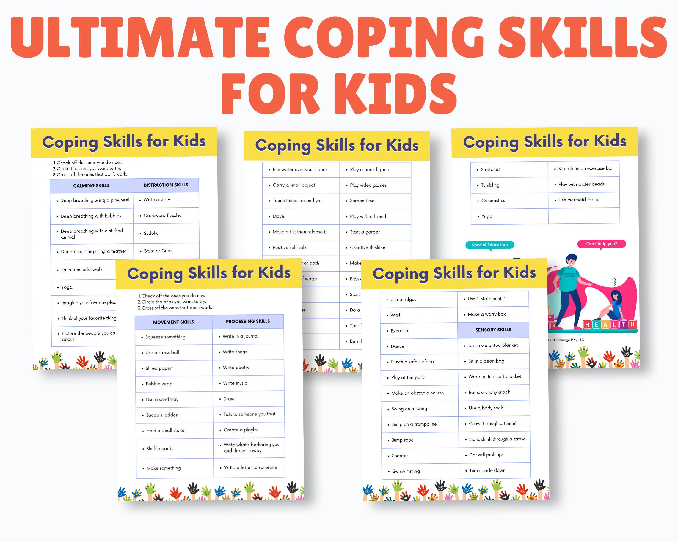 Ultimate Coping Skills Kids Toolbox, Education Handout and Worksheet ...