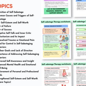 Self Sabotage Worksheets and Printable Psychoeducation Tools ...
