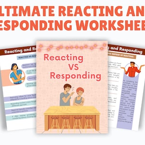 Responding Vs Reacting Worksheets. Therapy Worksheets, Psychoeducation ...