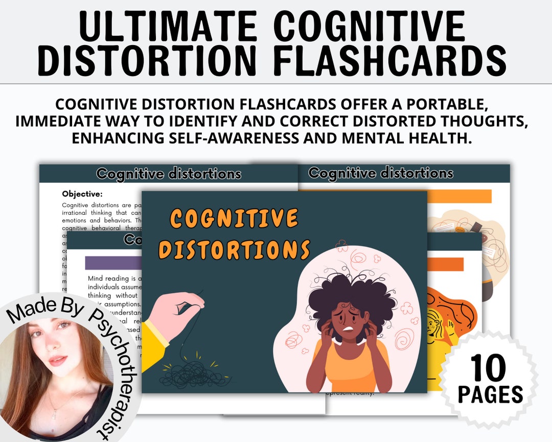 Cognitive Distortion Flashcards, DBT Coping Skill Cards, DBT Cards ...