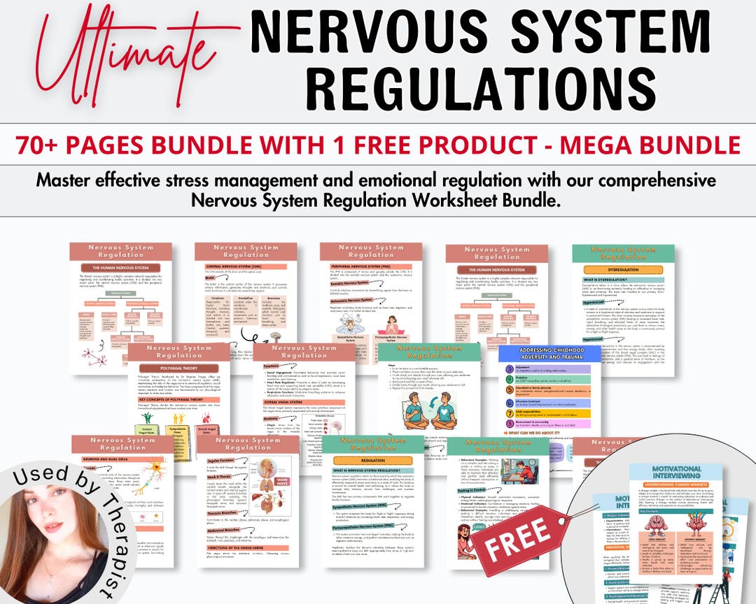 Nervous System Regulation Workbook, Somatic Exercise Polyvagal Theory ...