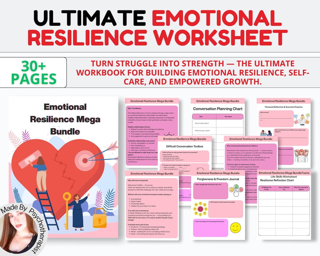 Emotional Resilience Therapy Worksheets Life Skills Teen Therapy ...