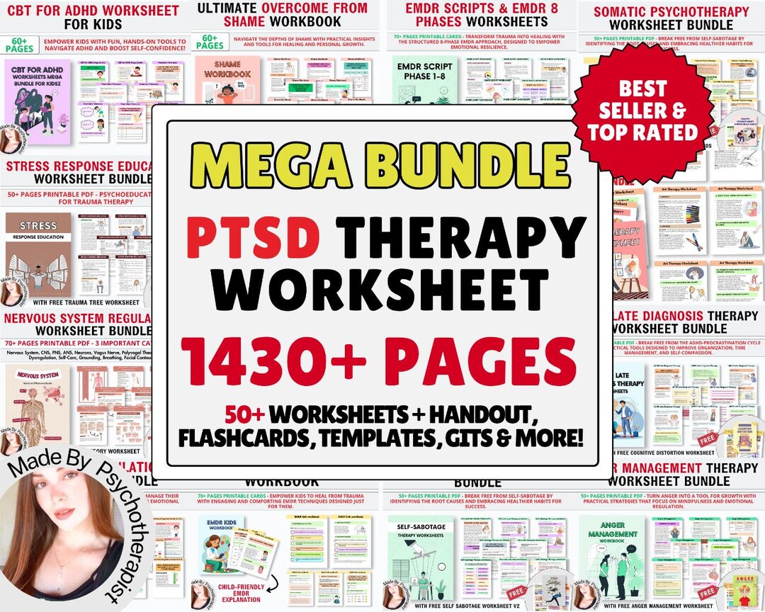 MEGA BUNDLE: C-PTSD Worksheets, Trauma Therapy, Mental Health ...