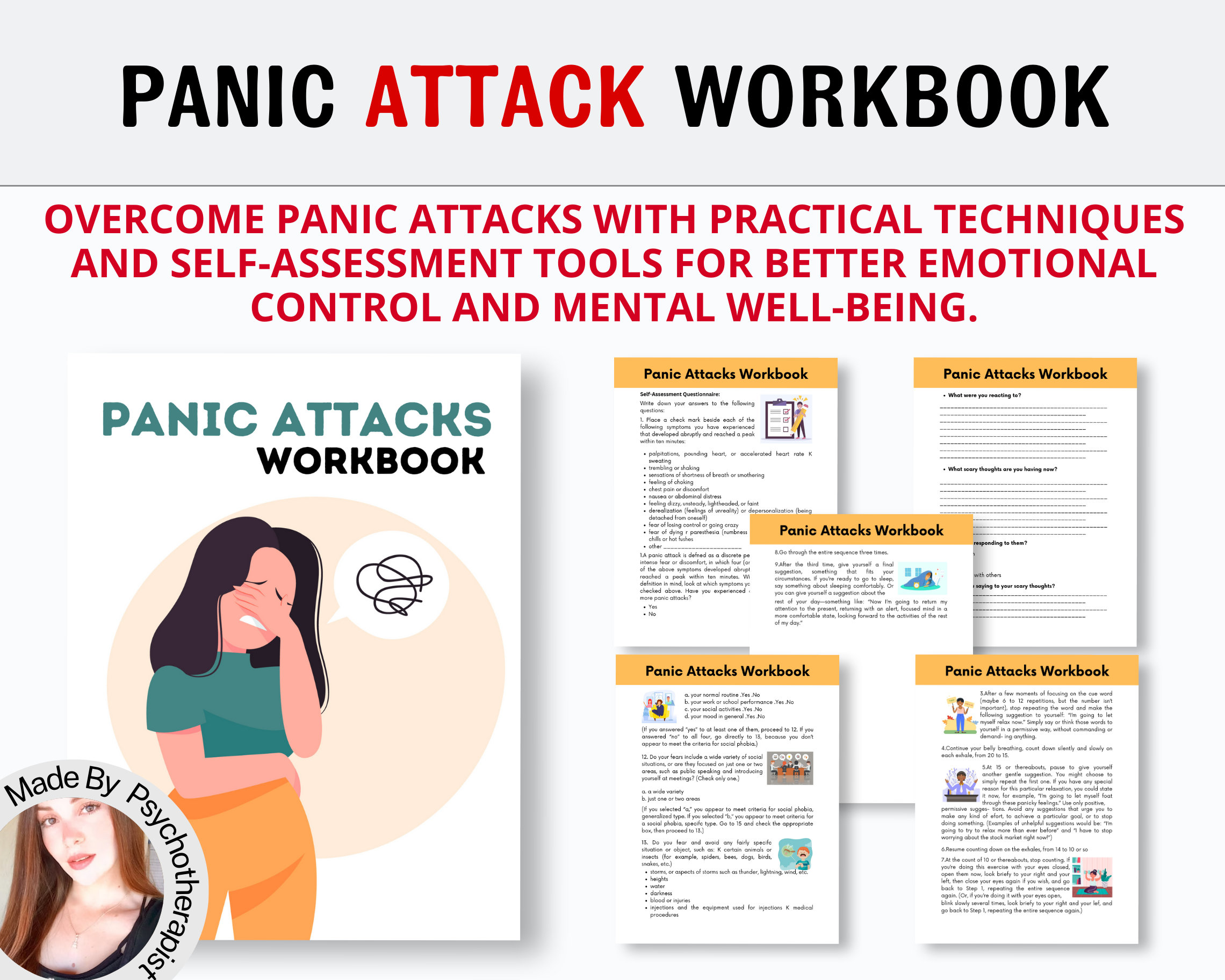 Panic Disorder Education and Worksheet Bundle Anxiety Trackers ...