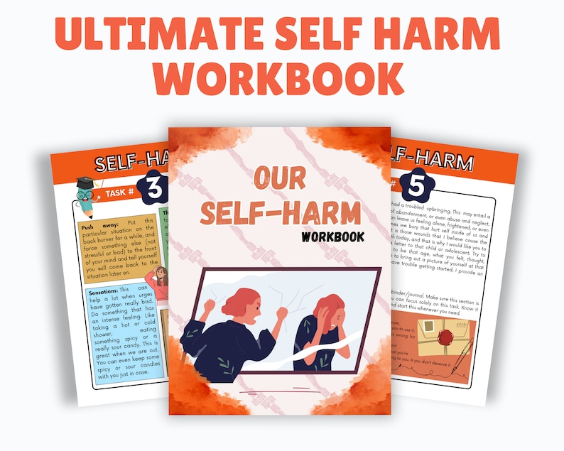 Self-harm Coping Workbook for Teen Mental Health & Reflective Teen ...