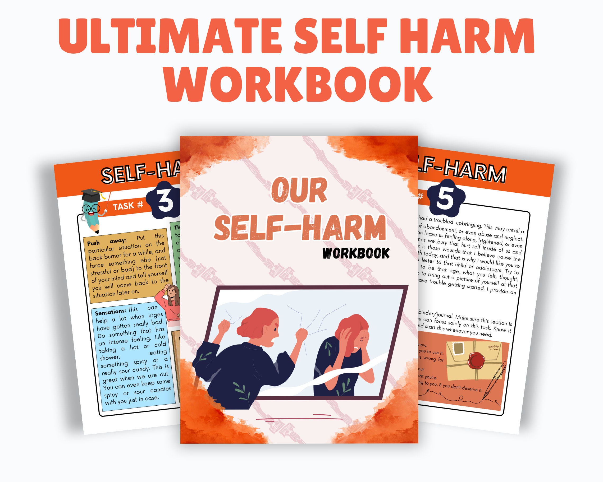 Self-harm Coping Workbook for Teen Mental Health & Reflective Teen ...