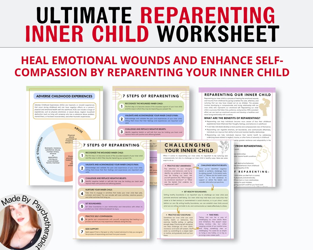 Reparenting and Inner Child Healing Bundle of Resources for Childhood ...