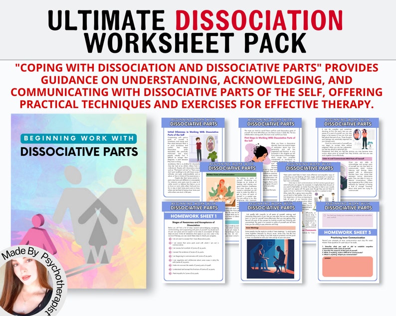 Dissociation Worksheets Workbook Dissociation Therapy Journal ...