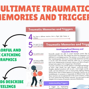 Trauma Triggers Therapy Worksheet, Trauma Worksheets, PTSD Counseling ...