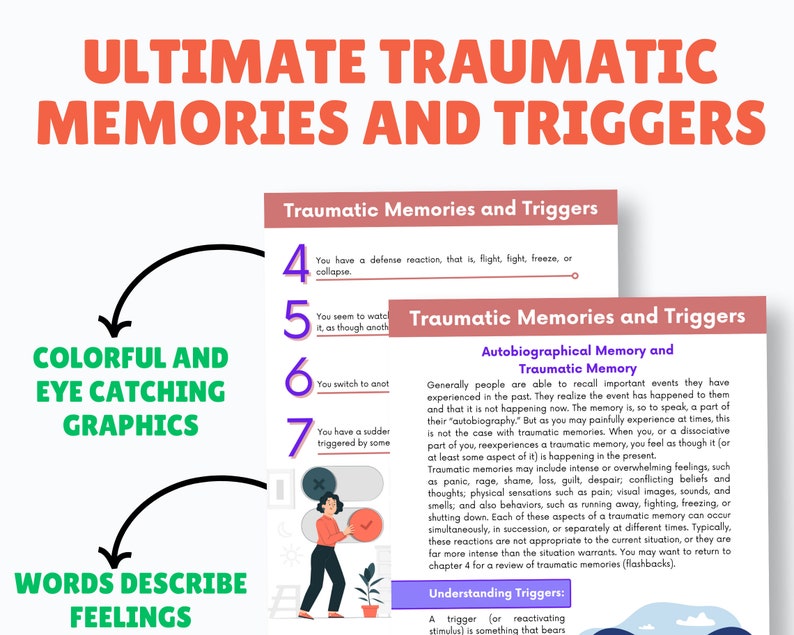 Trauma Triggers Therapy Worksheet, Trauma Worksheets, PTSD Counseling ...