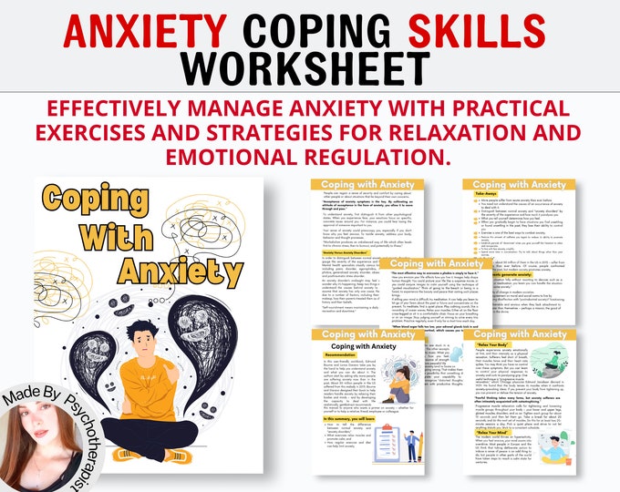 Anxiety Therapy Workbook Printable Worksheets for Panic Worry and ...
