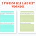7 Types of Rest Self-care Workbook for Mental Health and Wellbeing ...
