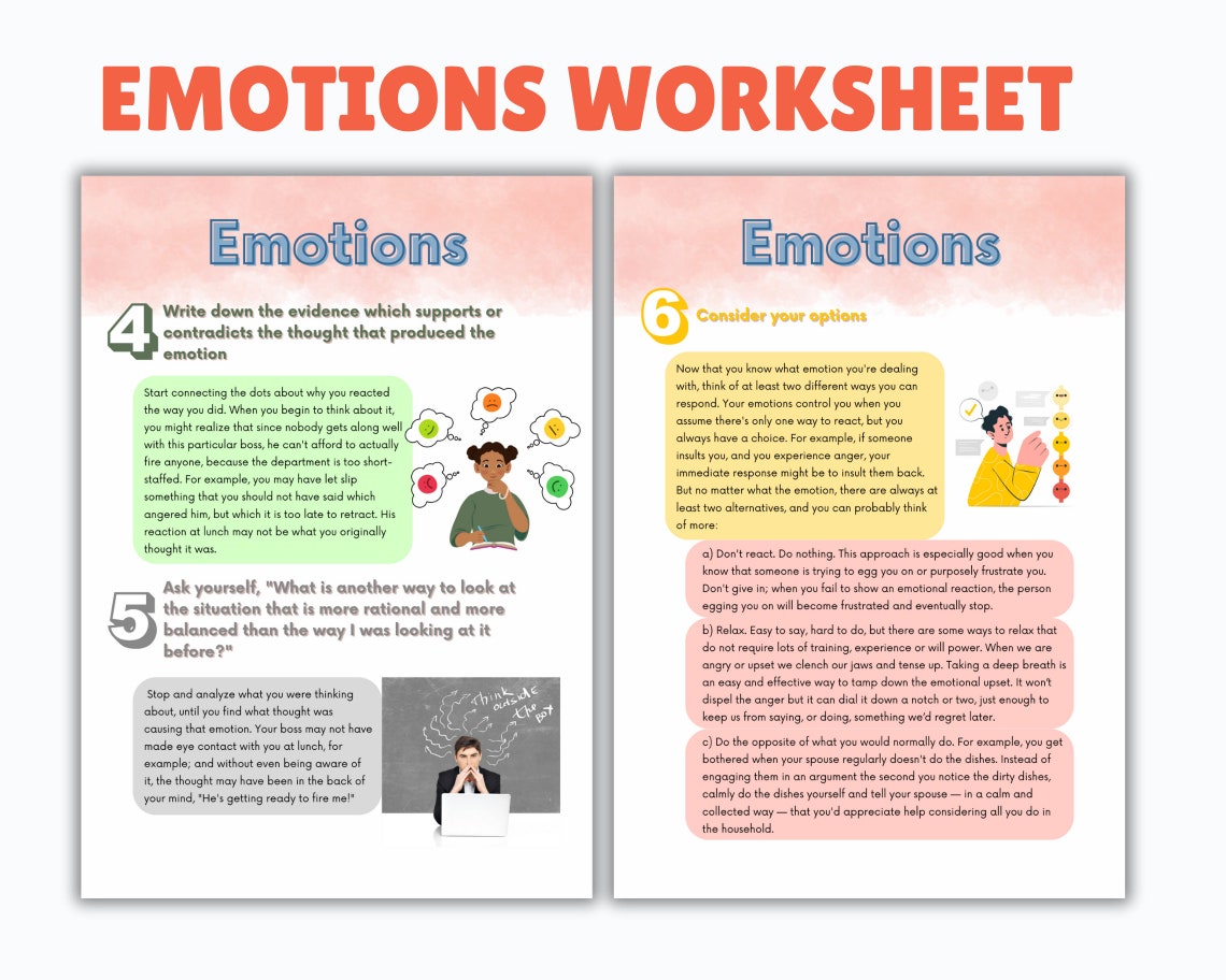 Understanding the Emotions Worksheets, Sitting With Our Emotions ...