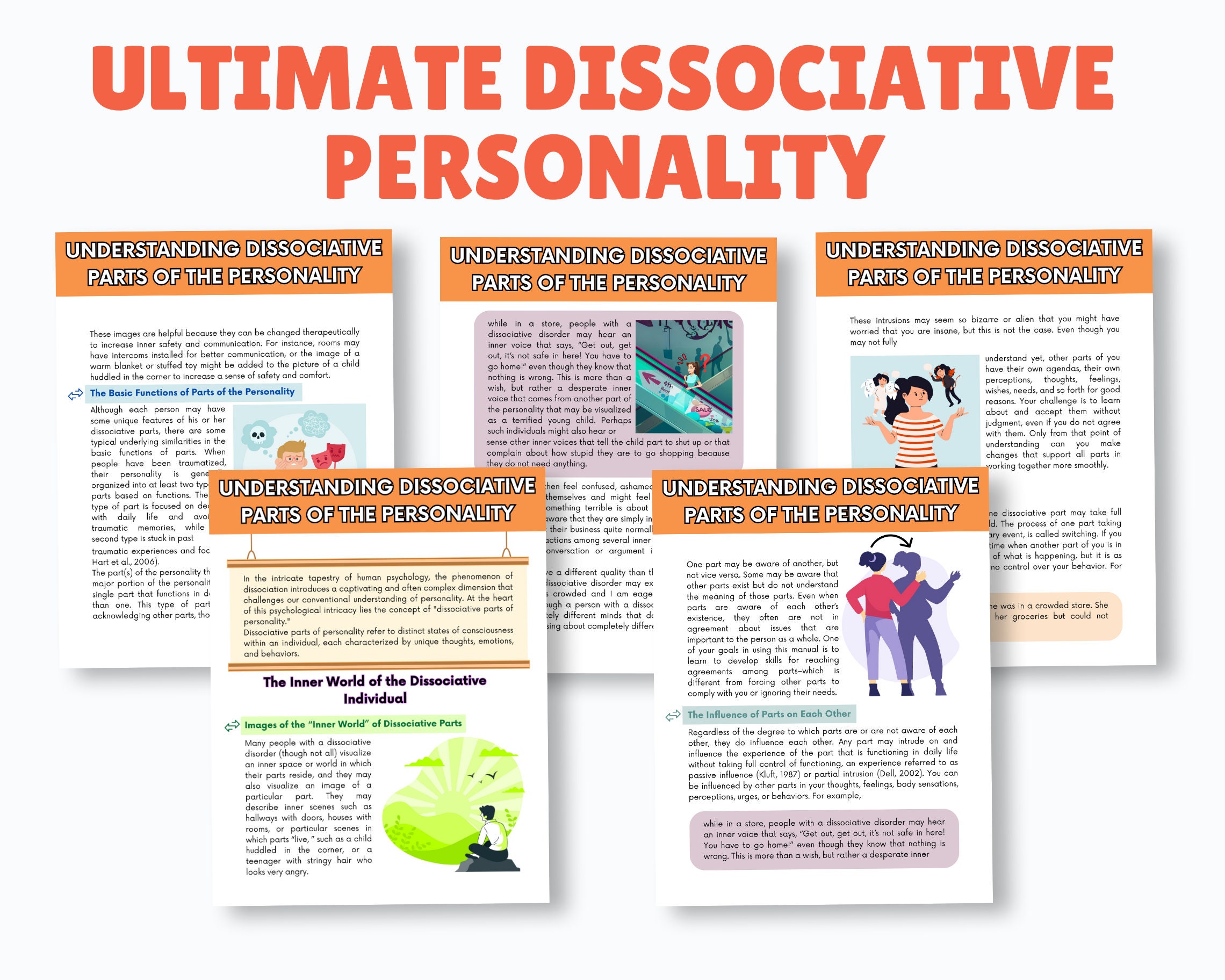 Dissociative Personality Disorder, Dissociation Worksheets Workbook ...