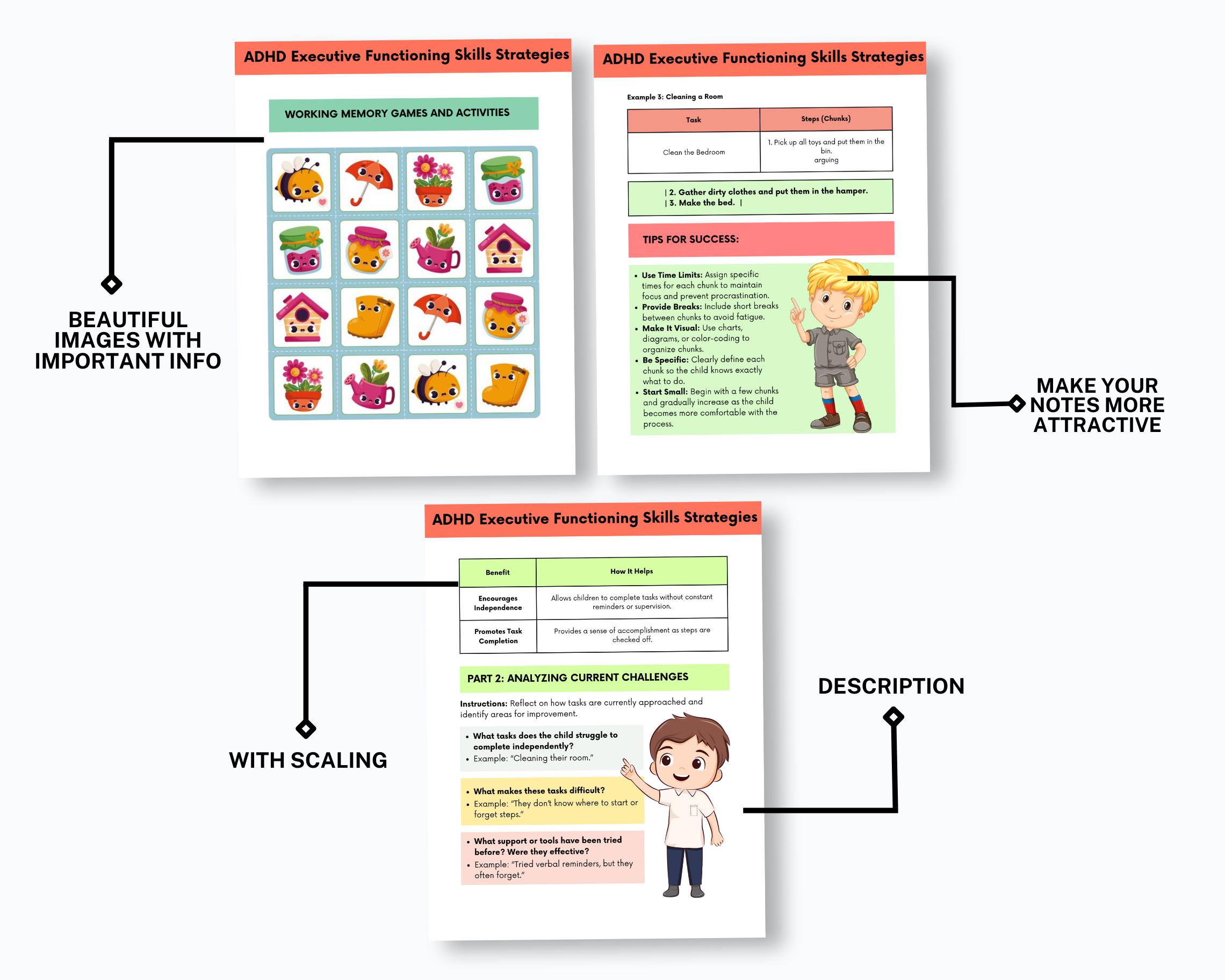 Executive Functioning Worksheets, ADHD Worksheets, Executive ...