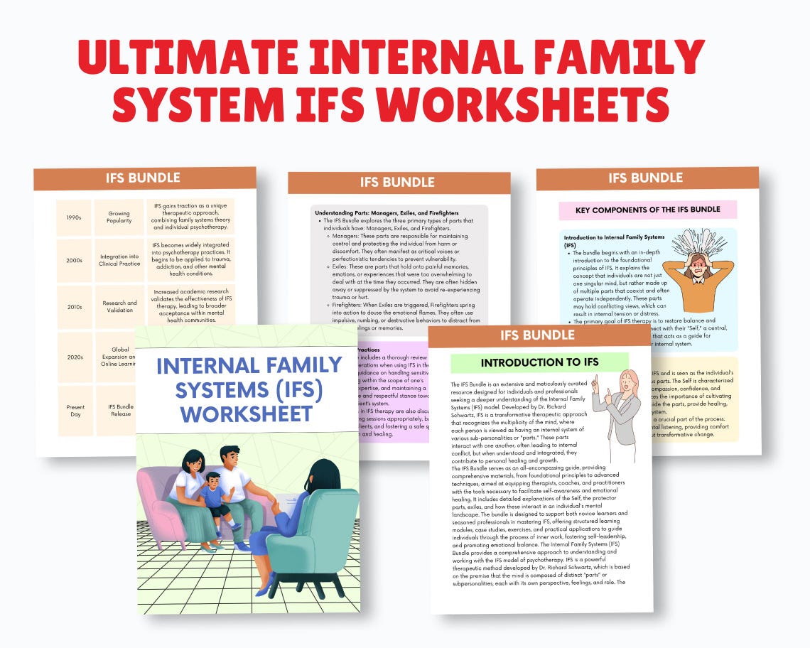 IFS Workbook, Internal Family Systems Worksheets Workbook Cheat Sheets ...