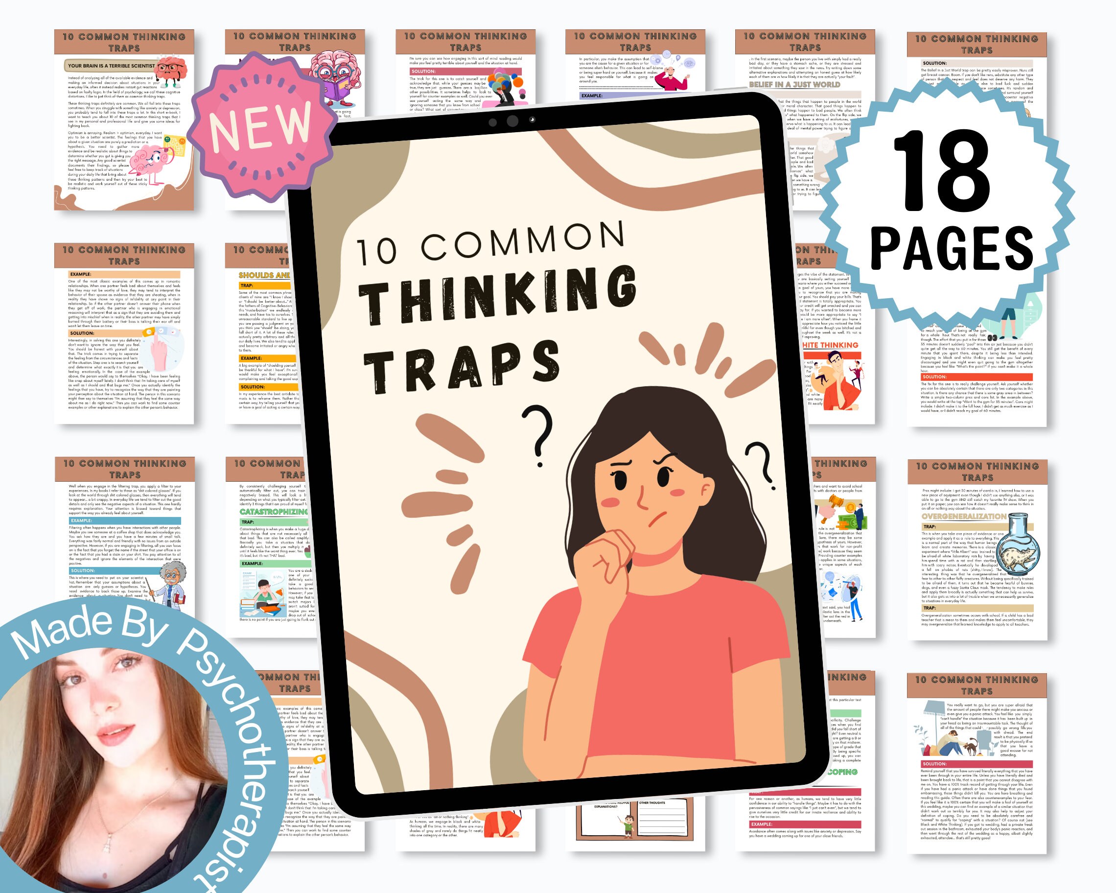 Common Thinking Trap. Worksheet for Analyzing Thoughts and Identifying ...