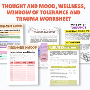 Therapy Worksheet Bundle, Psychology Resources, Inner Critic, Boundaries, Trauma, Acceptance ...