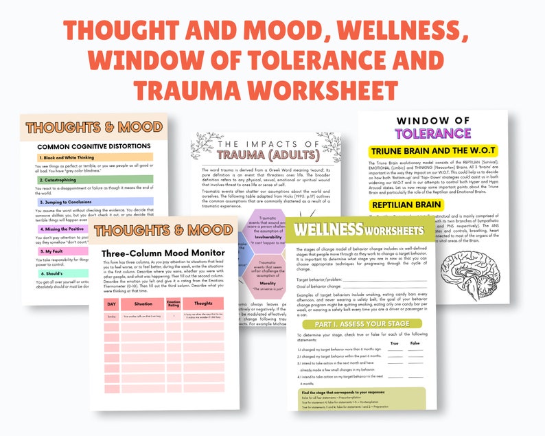 DBT Skills Workbook Dialectical Behavior Therapy Worksheets Emotional ...