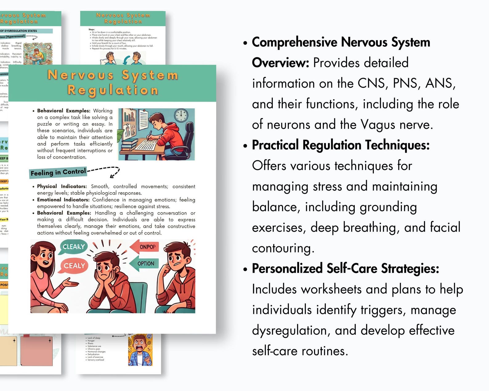 Nervous System Regulation Workbook, Somatic Exercise Polyvagal Theory ...