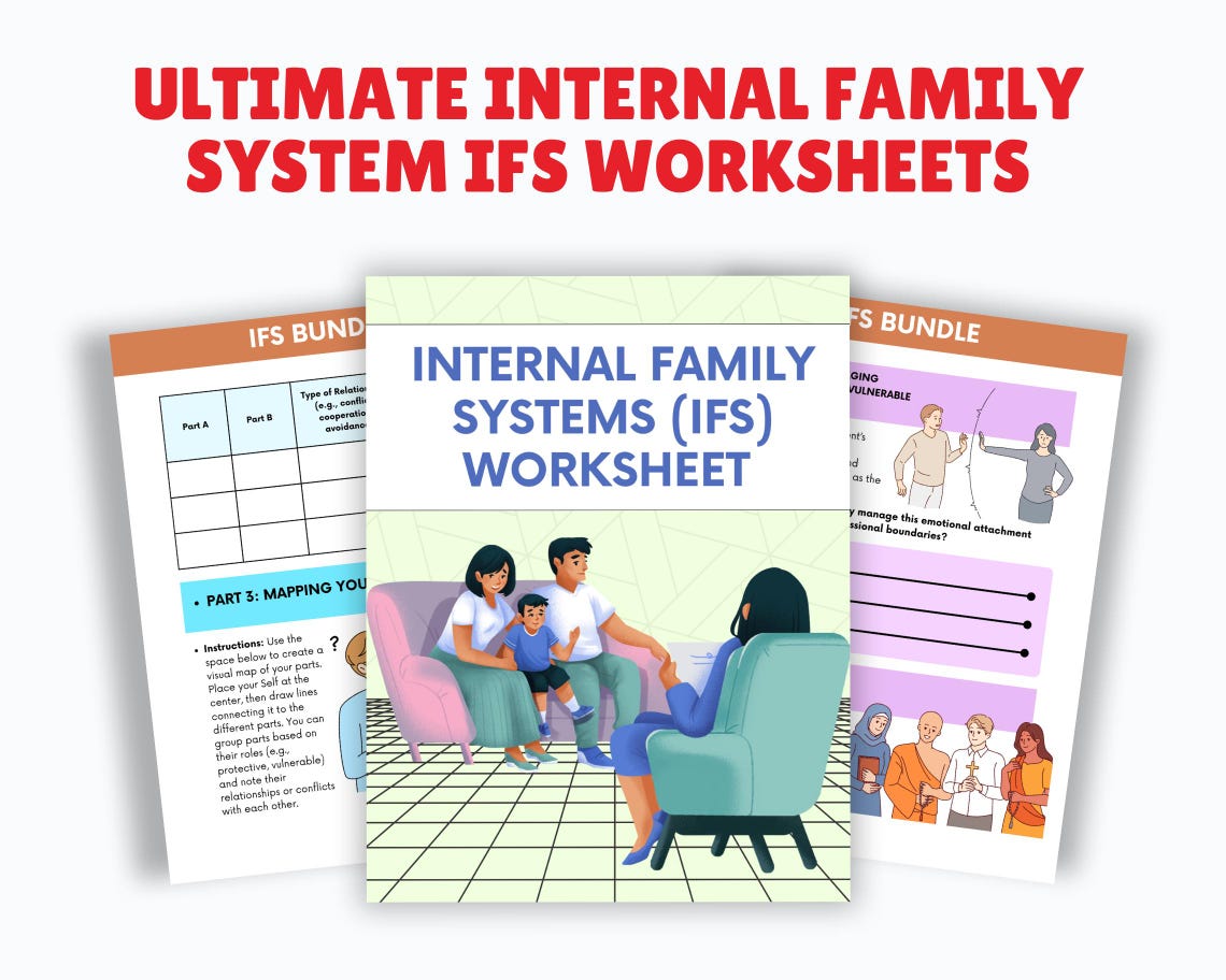 IFS Workbook, Internal Family Systems Worksheets Workbook Cheat Sheets ...