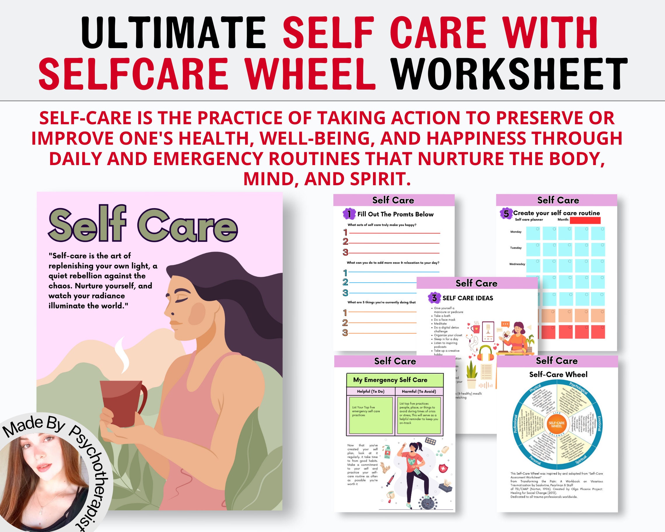 Self Care Journal, Self Care Workbook Worksheets, Self Love, Burnout ...