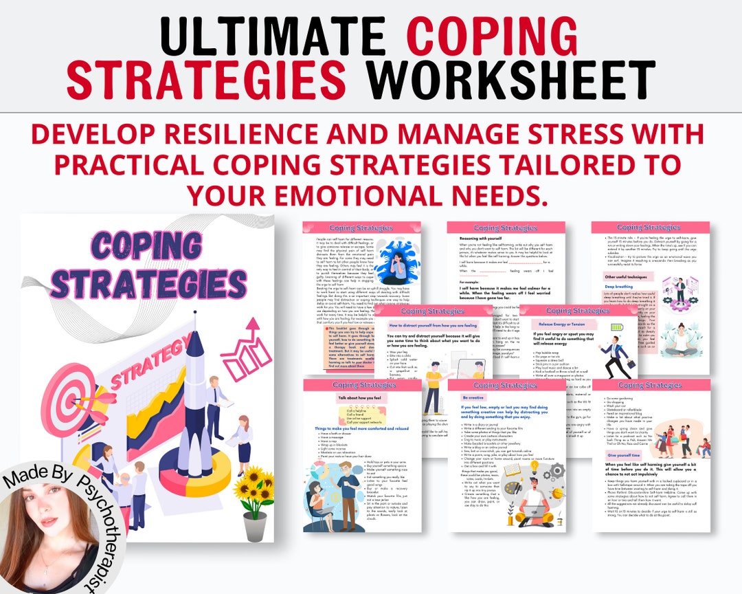 Coping Skills Strategies Printable, Therapy Worksheets, Anxiety Coping ...