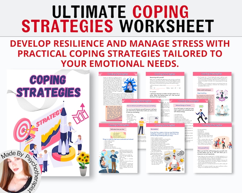 Coping Skills Strategies Printable, Therapy Worksheets, Anxiety Coping ...