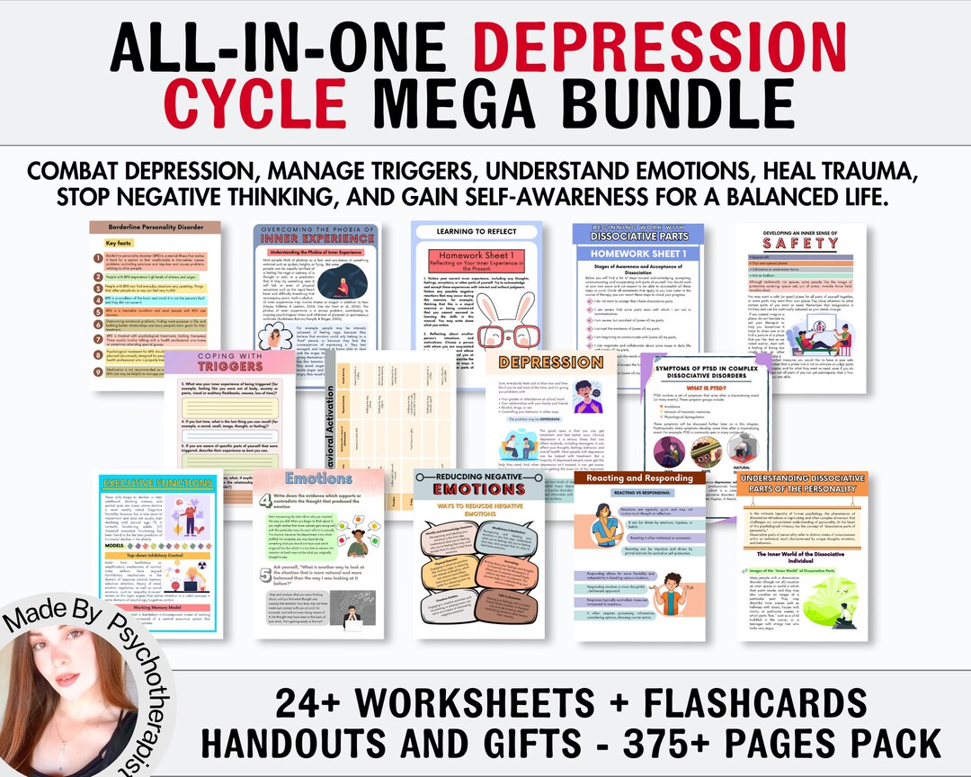 Breaking the Depression Cycle Workbook, Depression Spiral, Counseling ...