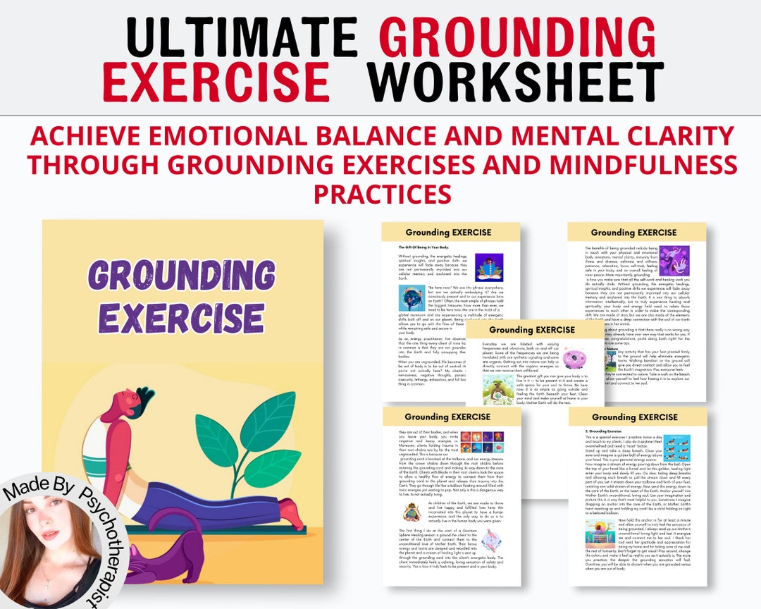 Grounding Exercise Worksheet, Therapy Workbook, Therapy Worksheets, 5 4 ...