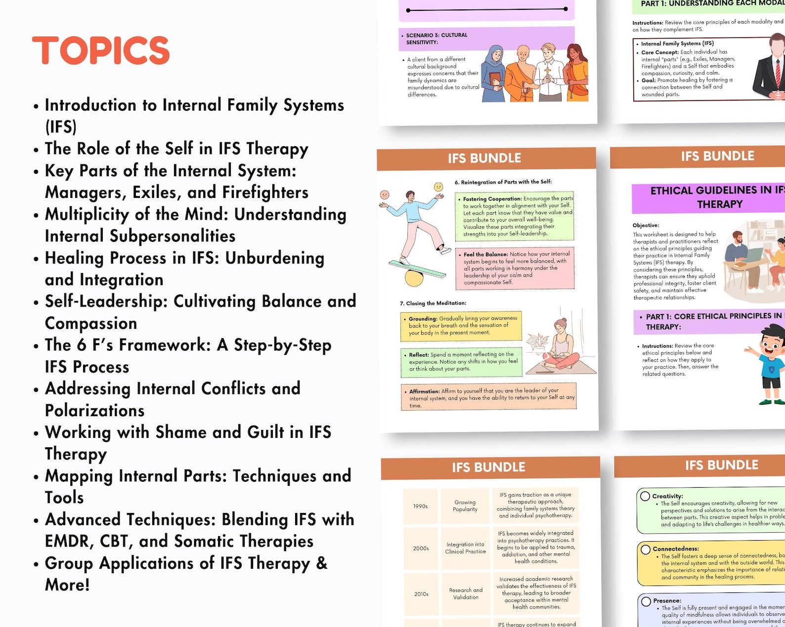 IFS Workbook, Internal Family Systems Worksheets Workbook Cheat Sheets ...