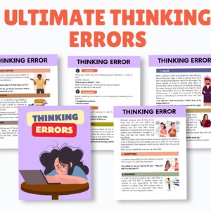Understanding the Thinking Errors, Therapy Worksheets Bundle, Therapy ...