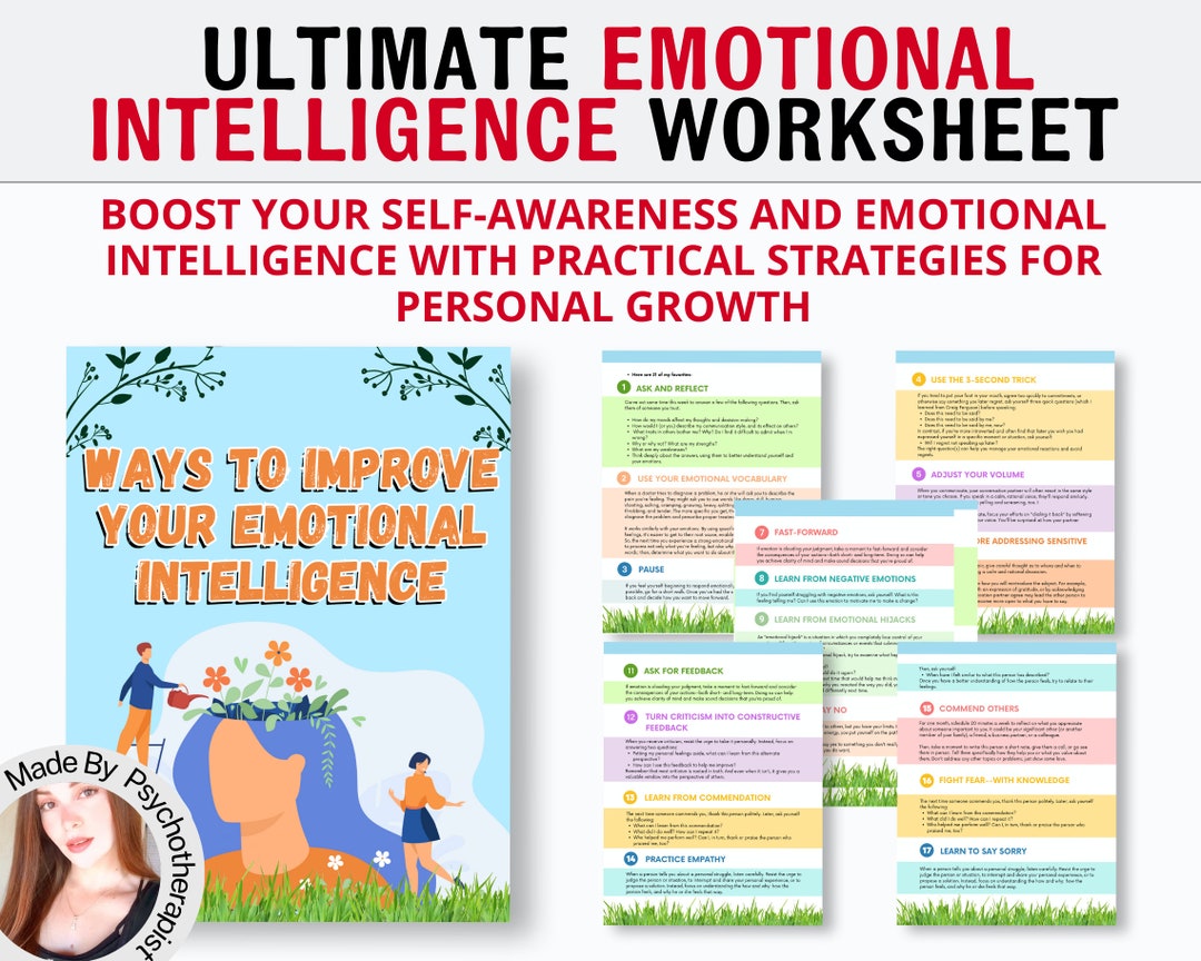21 Ways of Emotional Intelligence: Mindfulness Worksheet to Enhance ...