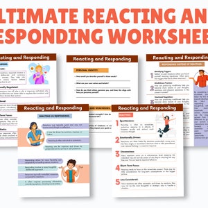 Responding Vs Reacting Worksheets. Therapy Worksheets, Psychoeducation ...