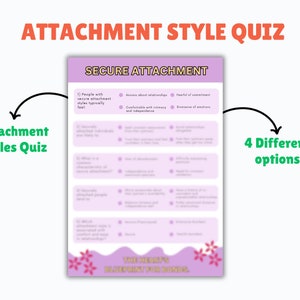 Attachment Styles Quiz, Adult Attachment Styles, Attachment Worksheet ...