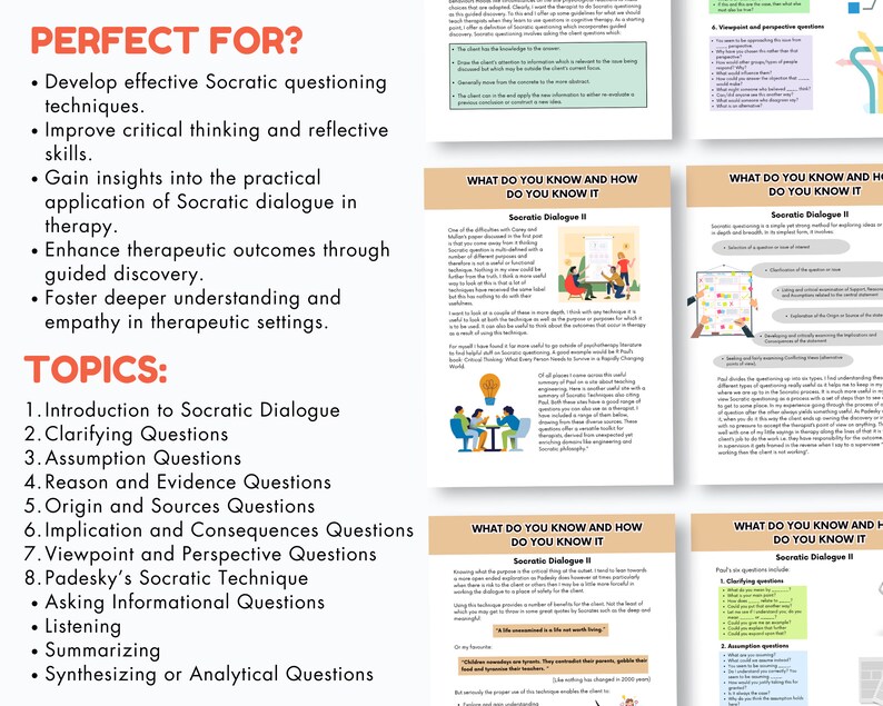Socratic Questions for Therapists, Critical Thinking, Client Insight ...