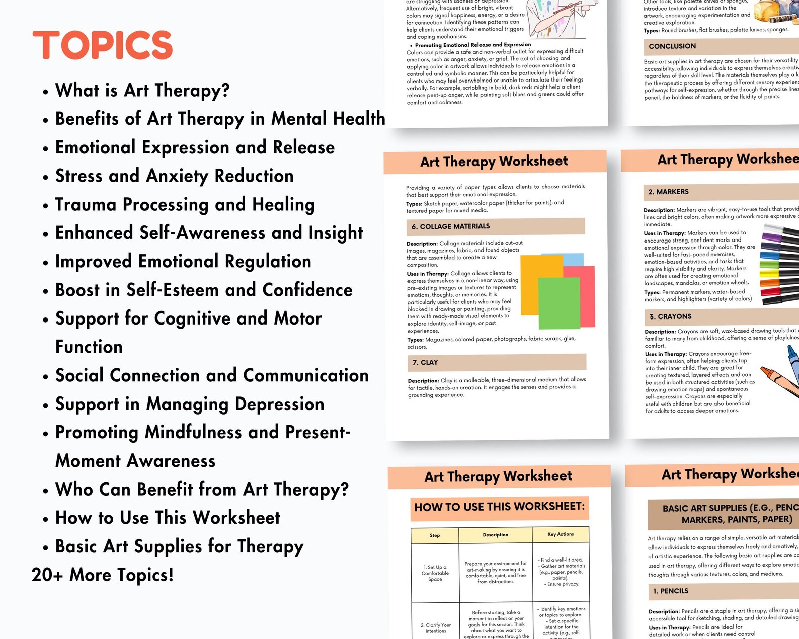 Art Therapy Worksheet for Mental Health School Counselor Psychologist ...